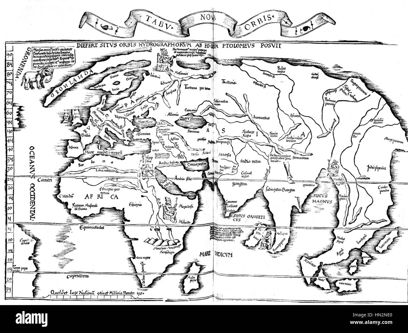 Map of the new world 16th century Stock Photo - Alamy