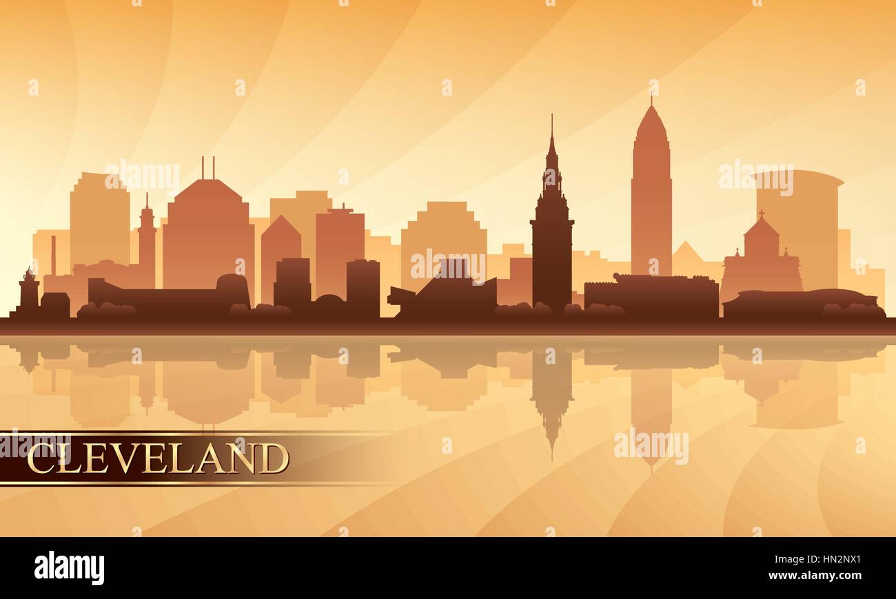 Cleveland night skyline Stock Vector Images - Alamy