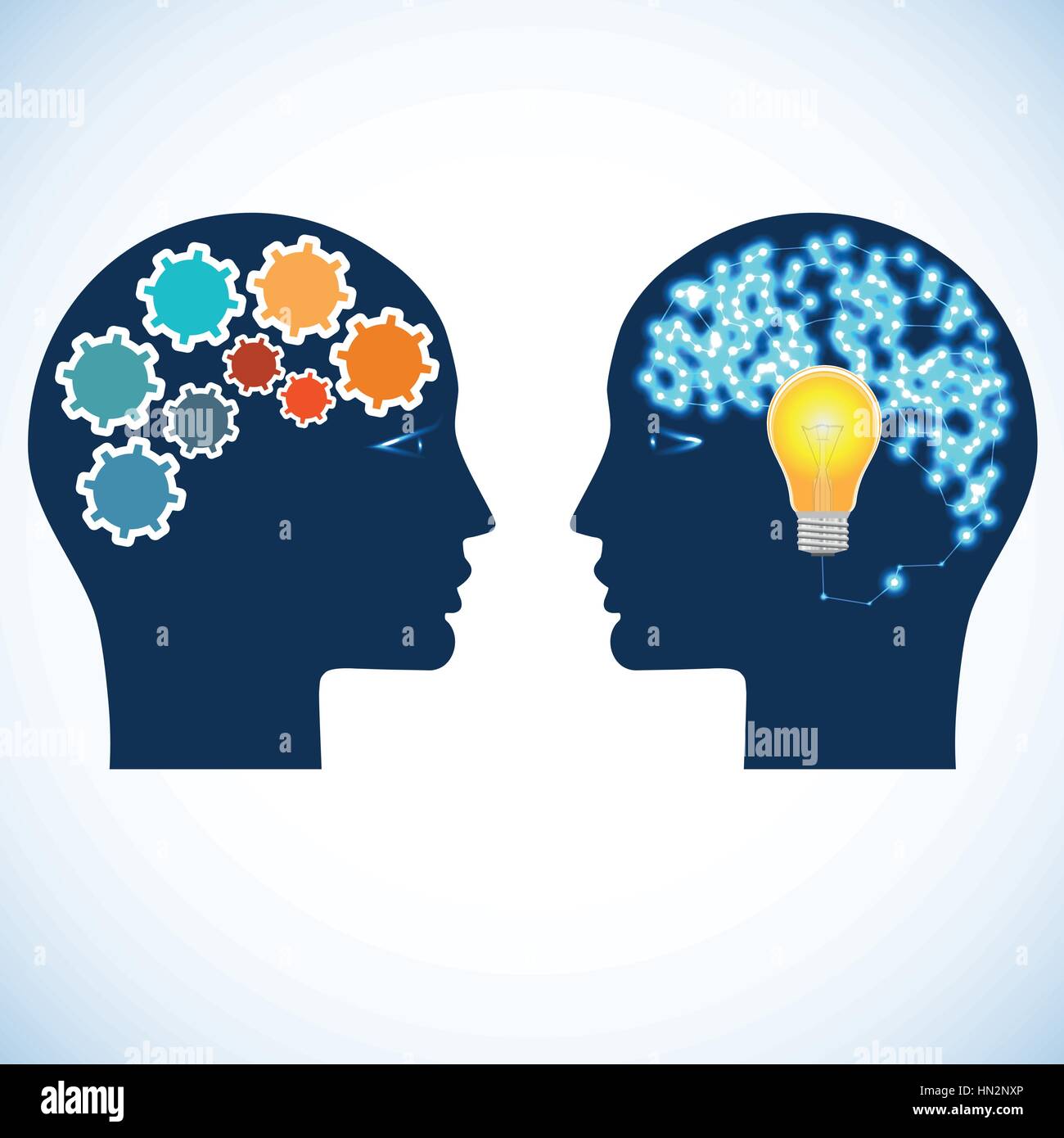 Study of two heads Stock Vector Images - Alamy