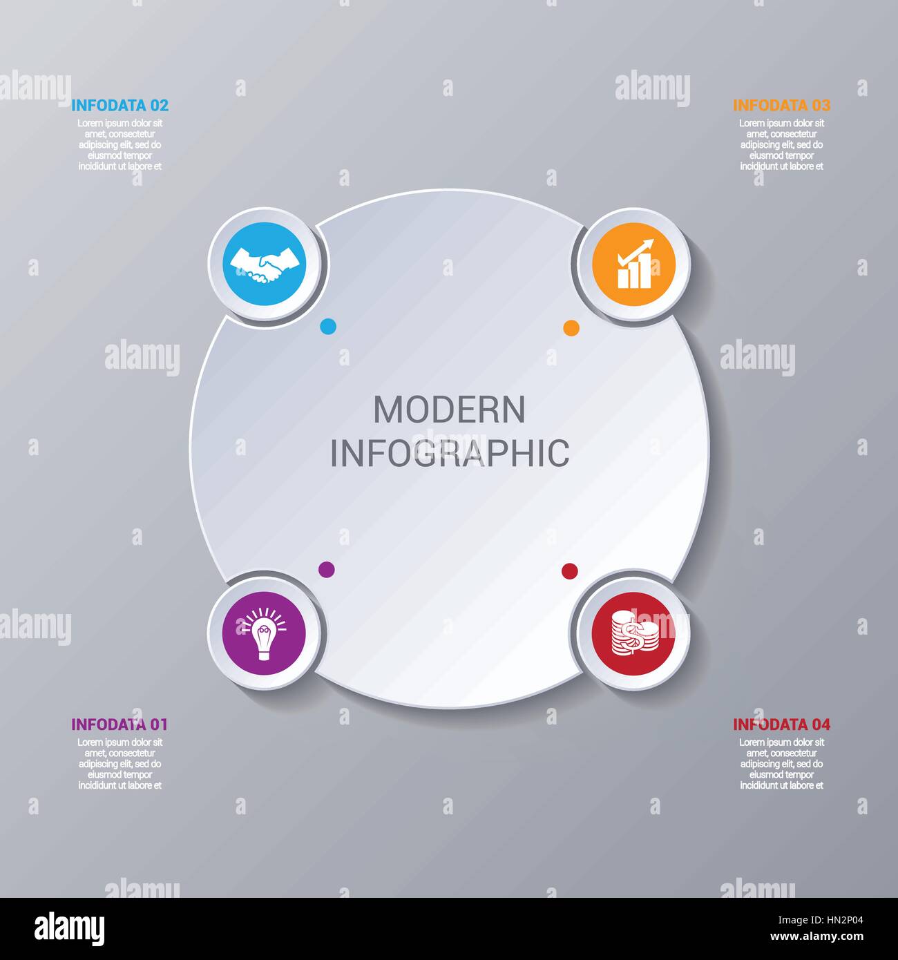 Modern Infographic numbered 4 options, business template for ...
