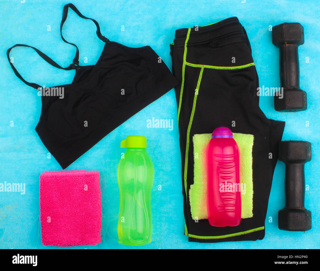 Gym Gear, gym clothes and sports wear kit for working out Stock Photo ...