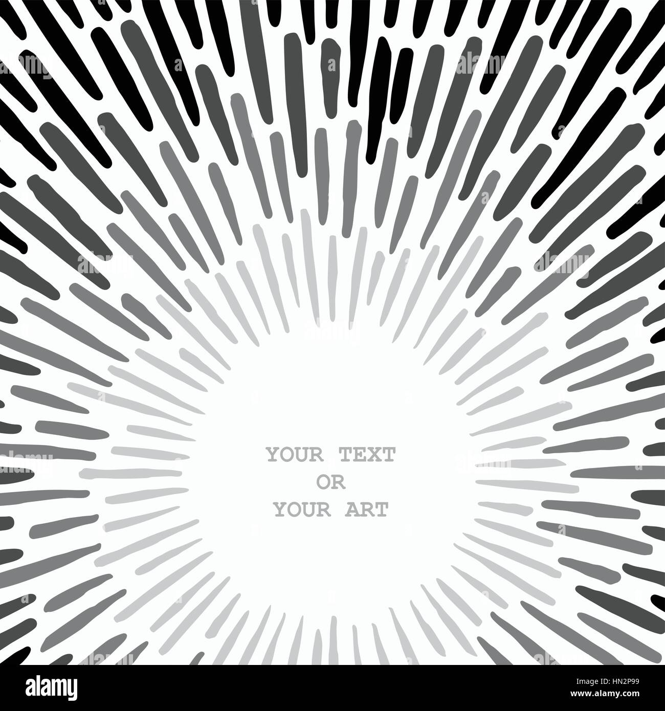 Greyscale background design with paintbrush rays. Vector design ...