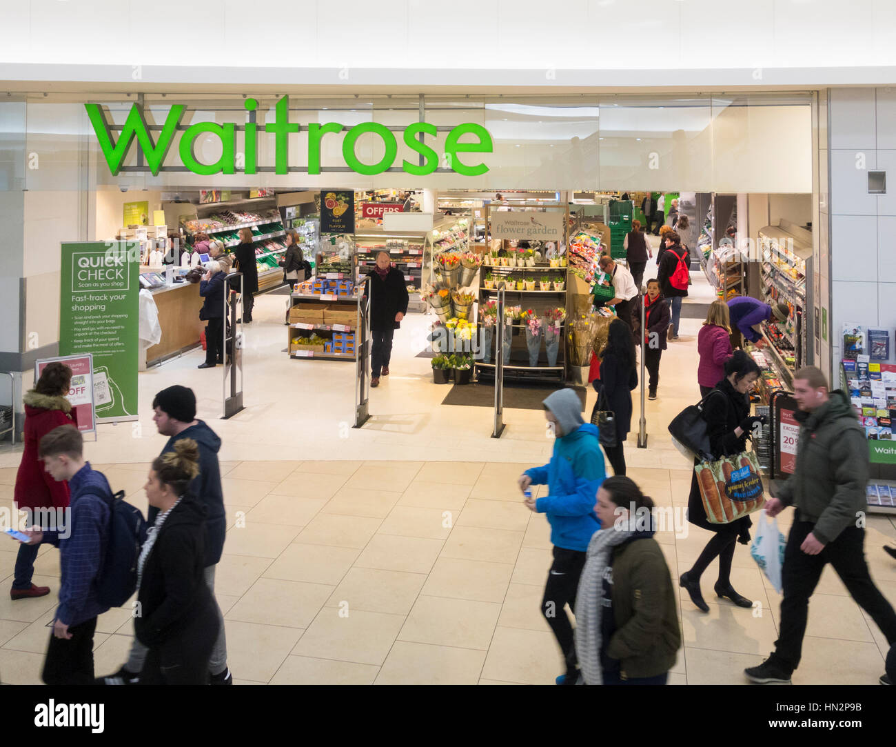 Waitrose supermarket in Eldon Square shopping centre. Newcastle upon ...