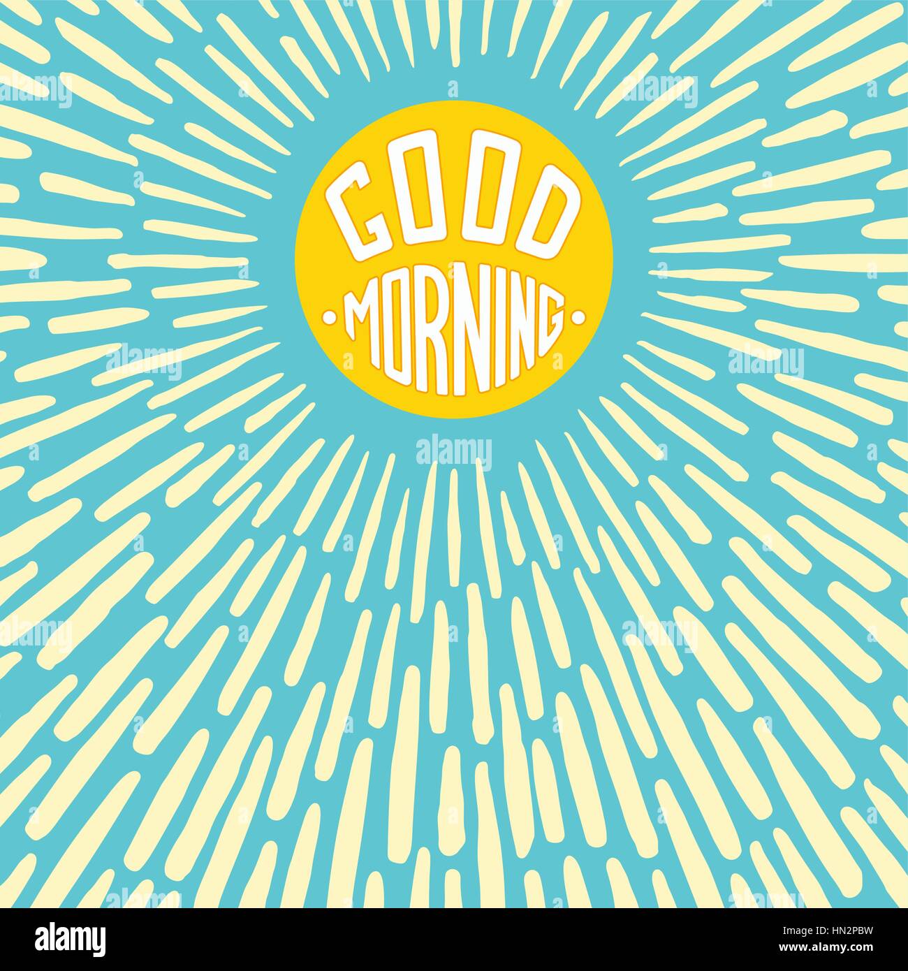 Good Morning lettering poster. Conceptual handwritten label with ...