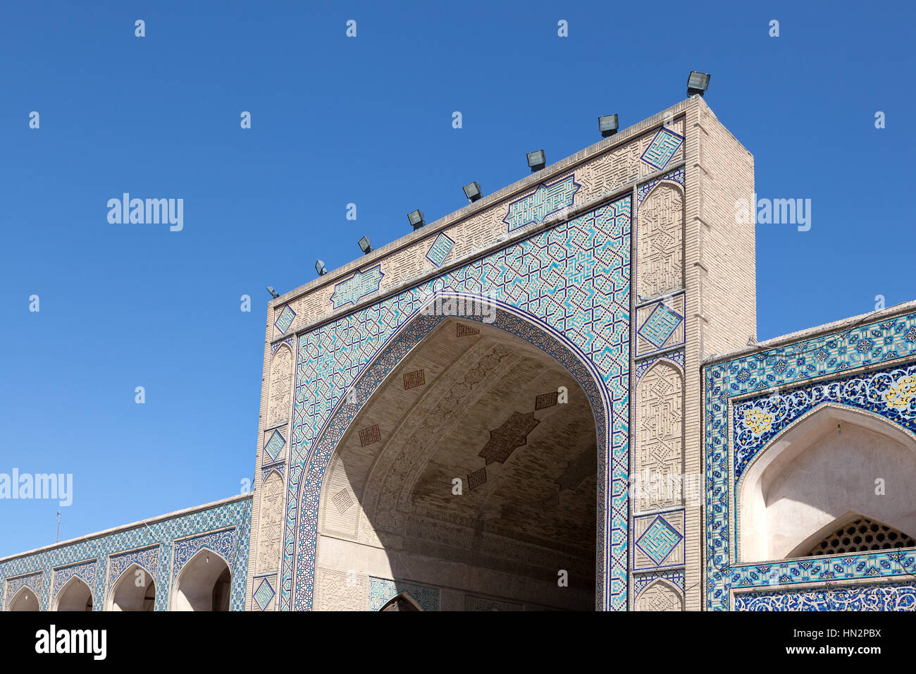 Architectural detail of Jameh Mosque iwan, Isfahan, Iran Stock Photo ...