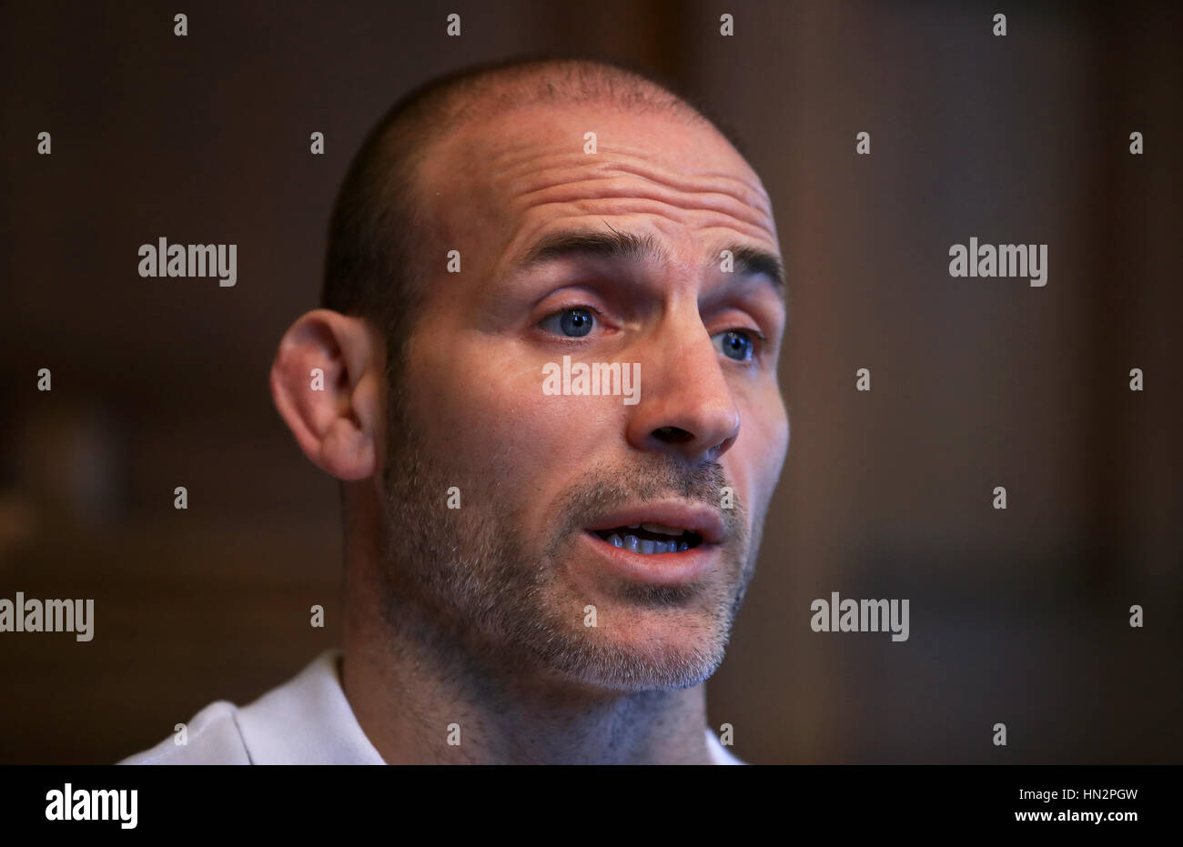 England defence coach Paul Gustard during the writers' briefing at ...