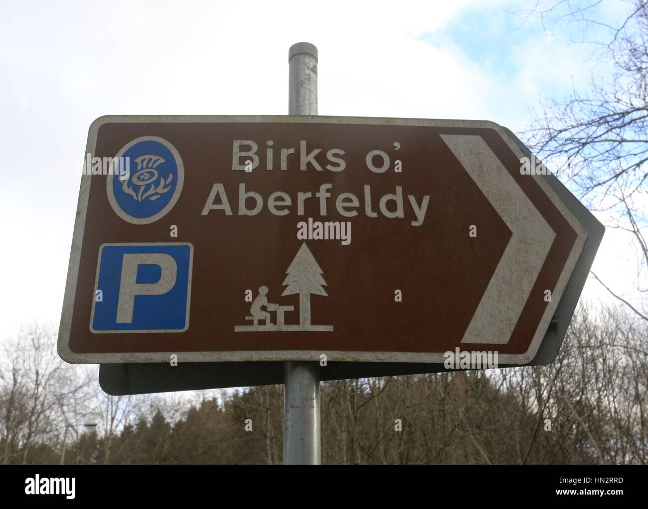 Sign for Birks of Aberfeldy Scotland February 2017 Stock Photo - Alamy