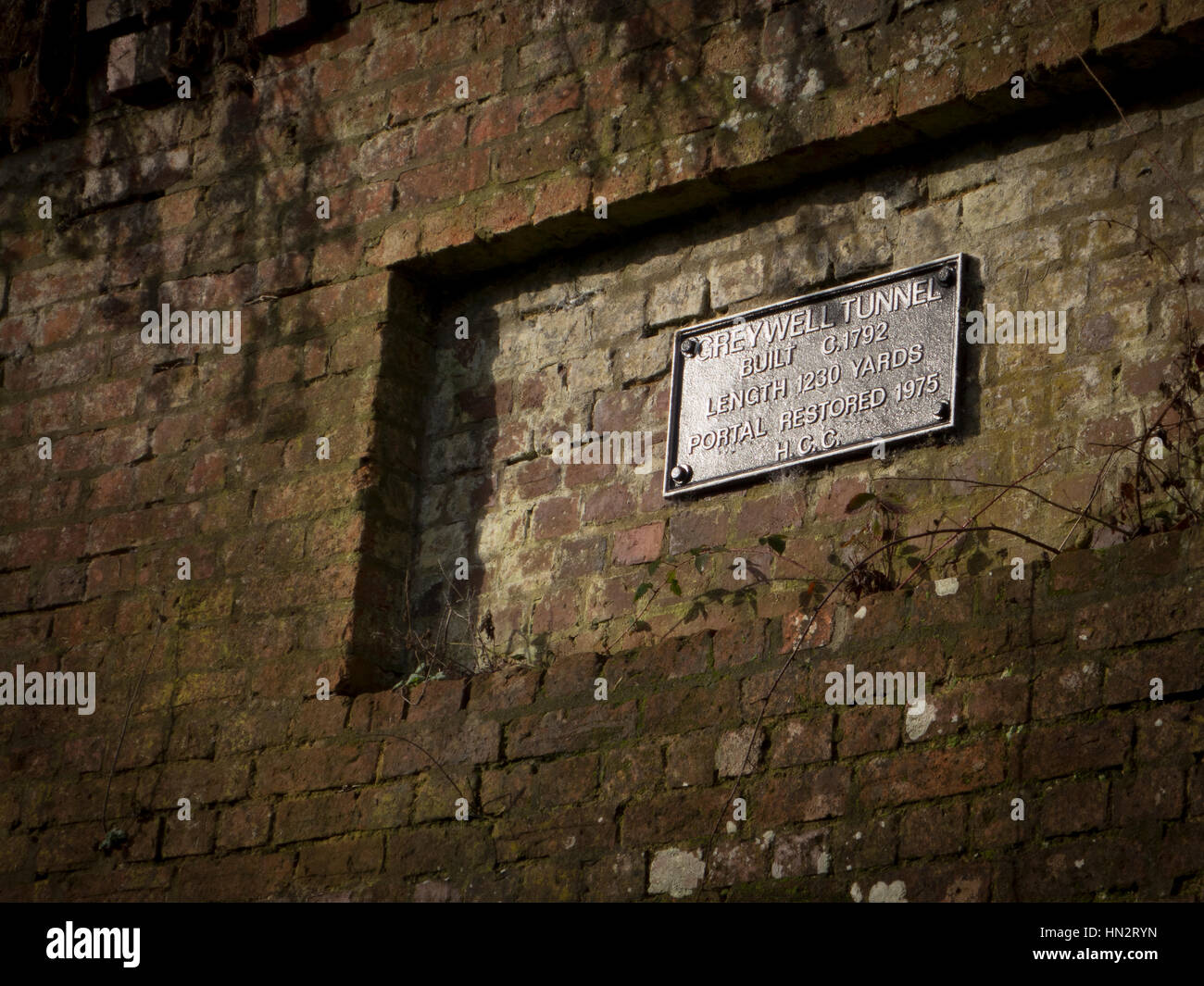 Greywell Tunnel Plaque Stock Photo - Alamy