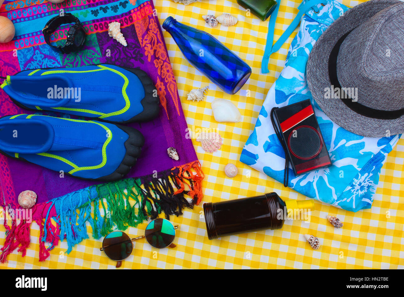 Beach Time Summer Travel Kit featuring sleepers, bikini, radio, sun ...