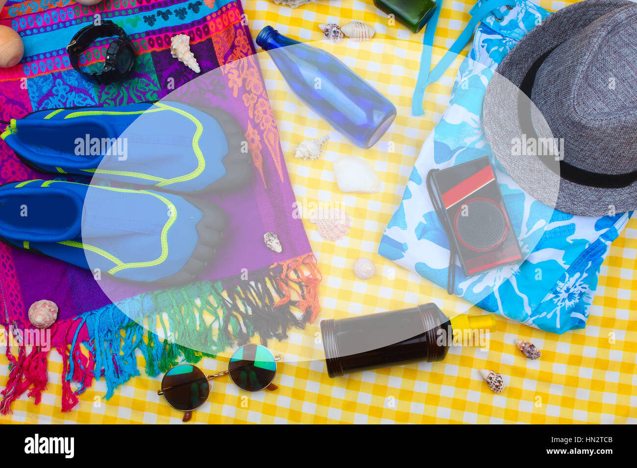 Beach Time Summer Travel Kit featuring sleepers, bikini, radio, sun ...