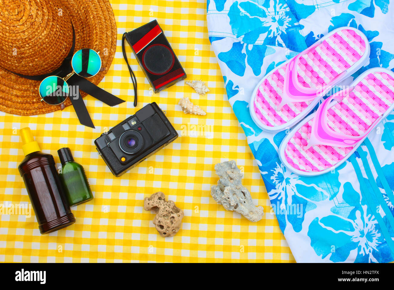 Beach Time Summer Travel Kit featuring sleepers, bikini, radio, sun ...