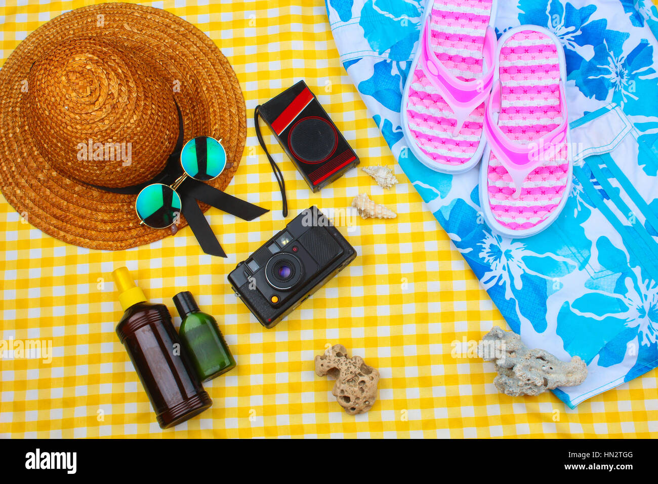 Beach Time Summer Travel Kit featuring sleepers, bikini, radio, sun ...