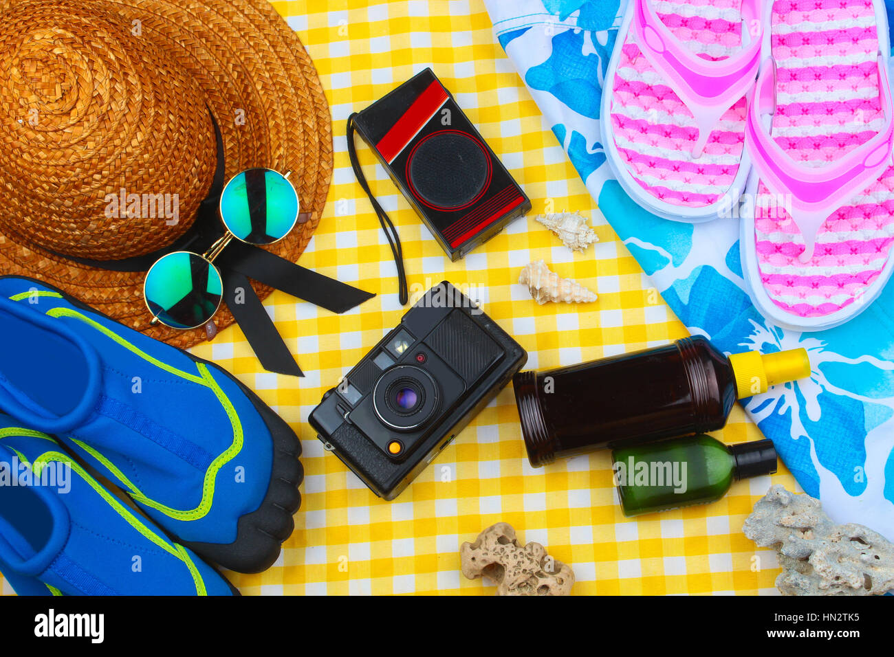 Beach Time Summer Travel Kit featuring sleepers, bikini, radio, sun ...