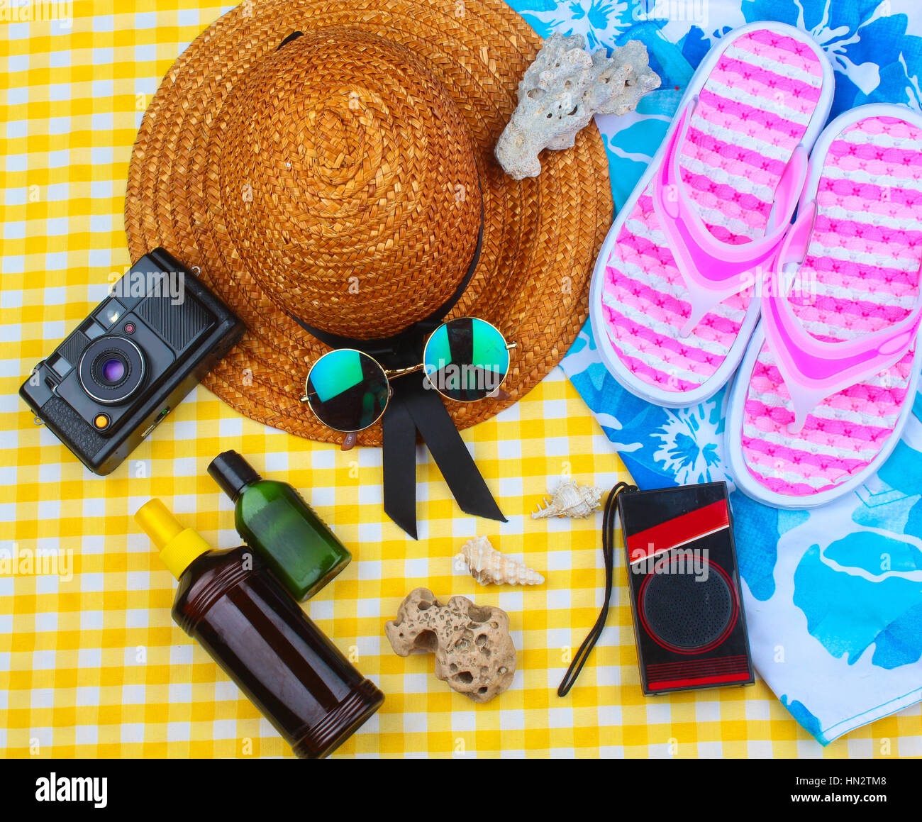 Beach Time Summer Travel Kit featuring sleepers, bikini, radio, sun ...