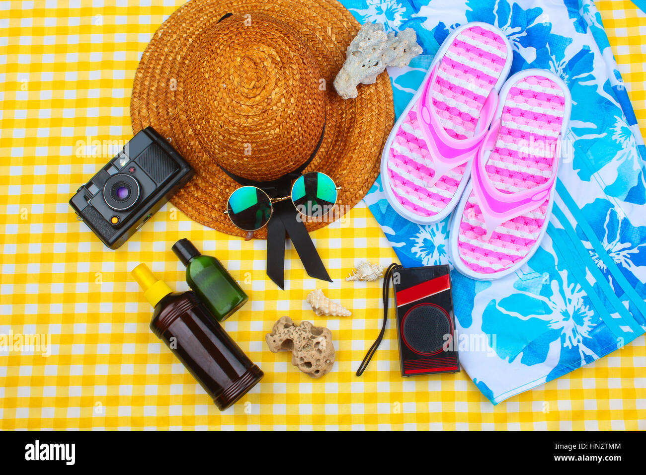Beach Time Summer Travel Kit featuring sleepers, bikini, radio, sun ...
