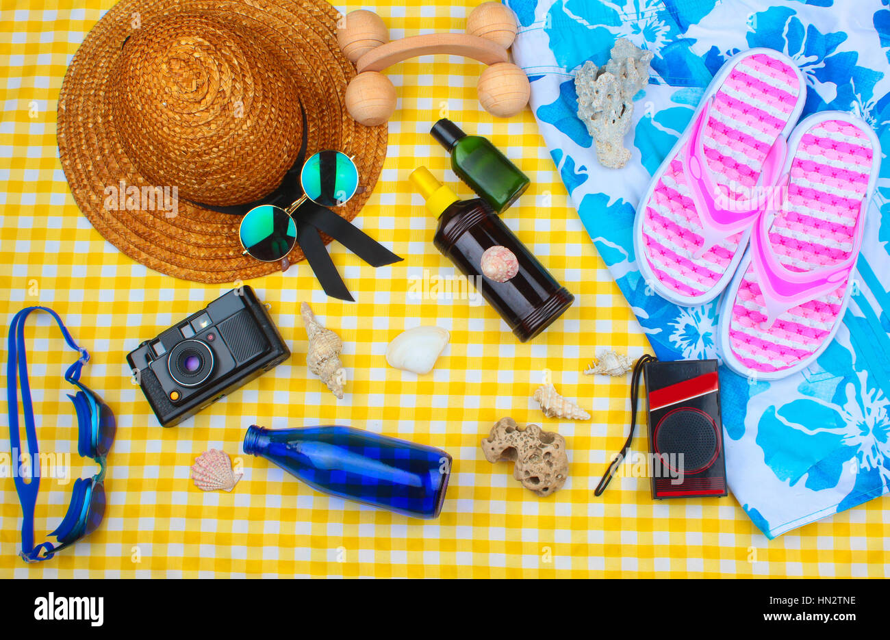 Beach Time Summer Travel Kit featuring sleepers, bikini, radio, sun ...
