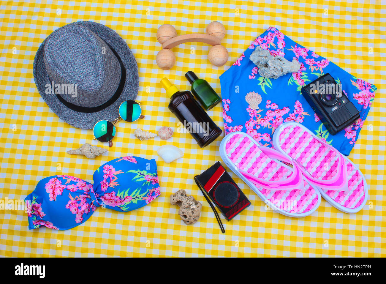 Beach Time Summer Travel Kit featuring sleepers, bikini, radio, sun ...