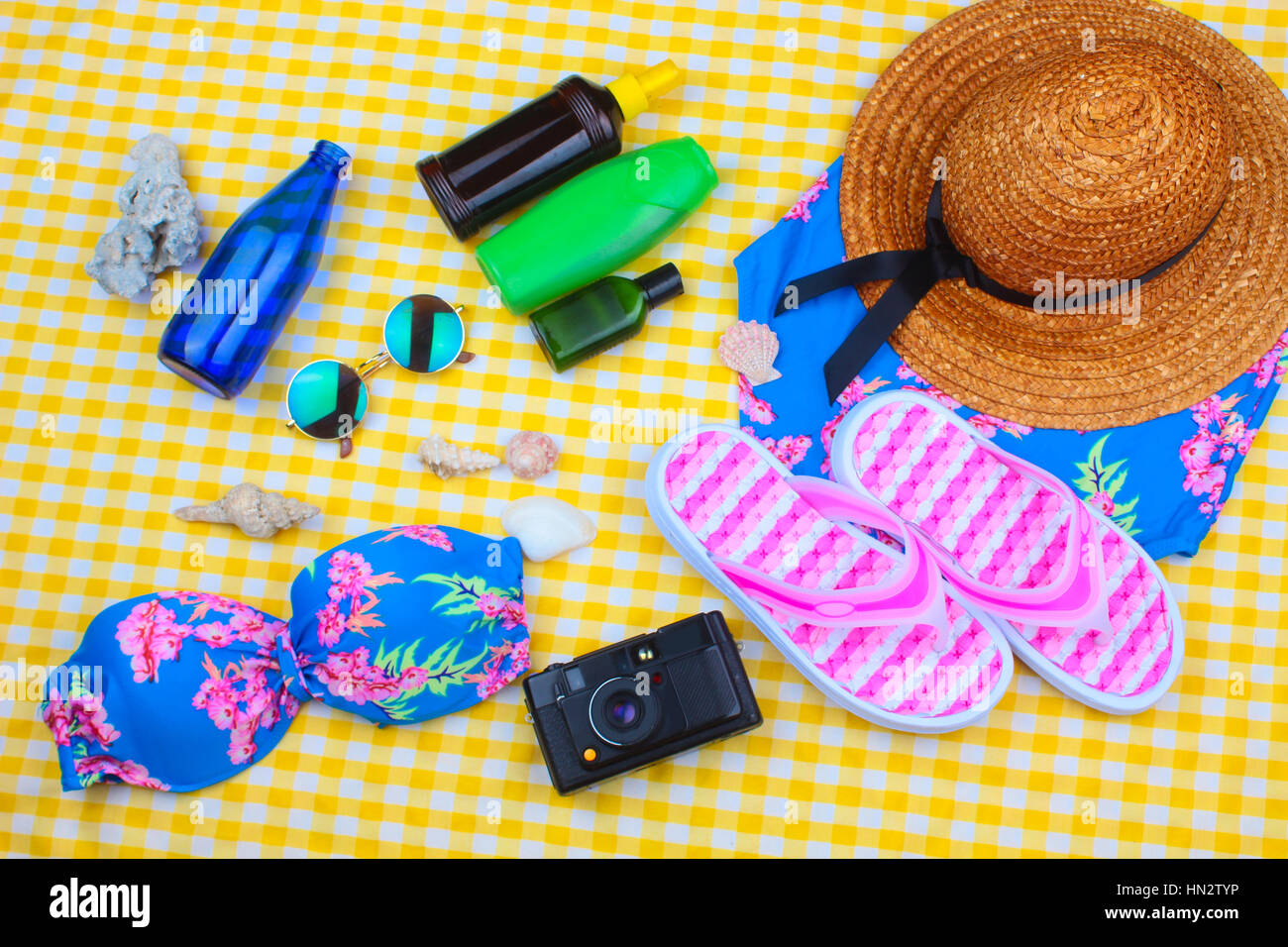 Beach Time Summer Travel Kit featuring sleepers, bikini, radio, sun ...