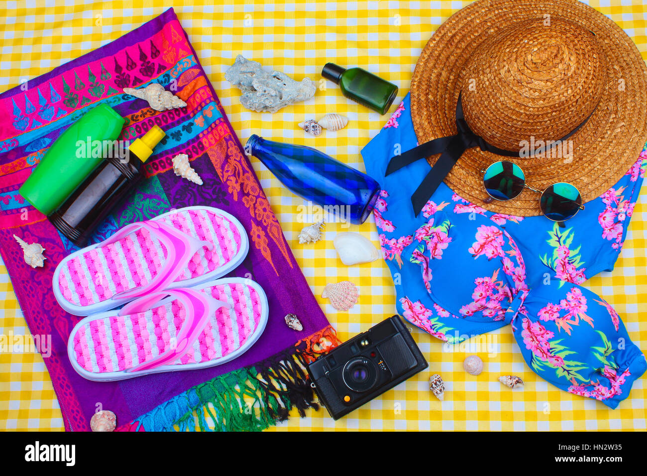 Beach Time Summer Travel Kit featuring sleepers, bikini, radio, sun ...