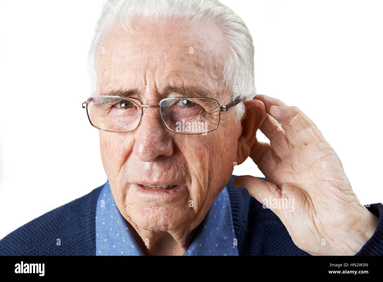 Deaf man senior hi-res stock photography and images - Alamy