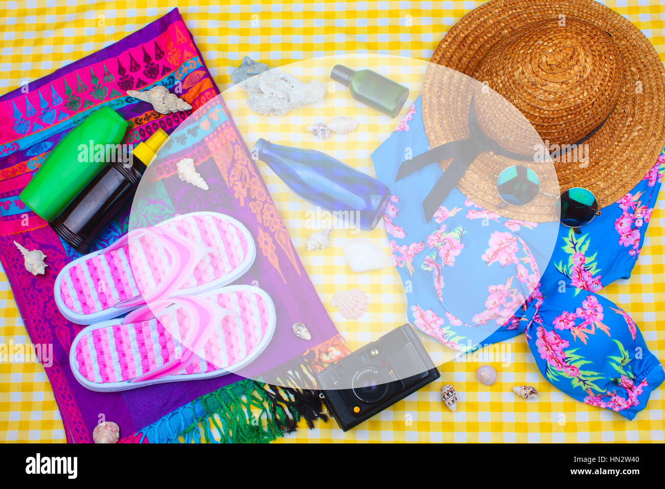 Beach Time Summer Travel Kit featuring sleepers, bikini, radio, sun ...
