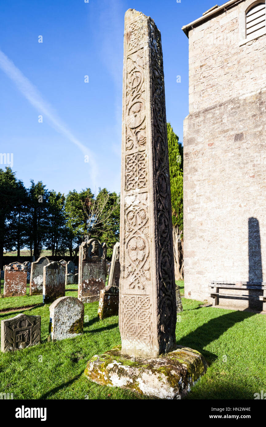 The 7th century Anglo-Saxon cross in the churchyard of St Cuthberts ...