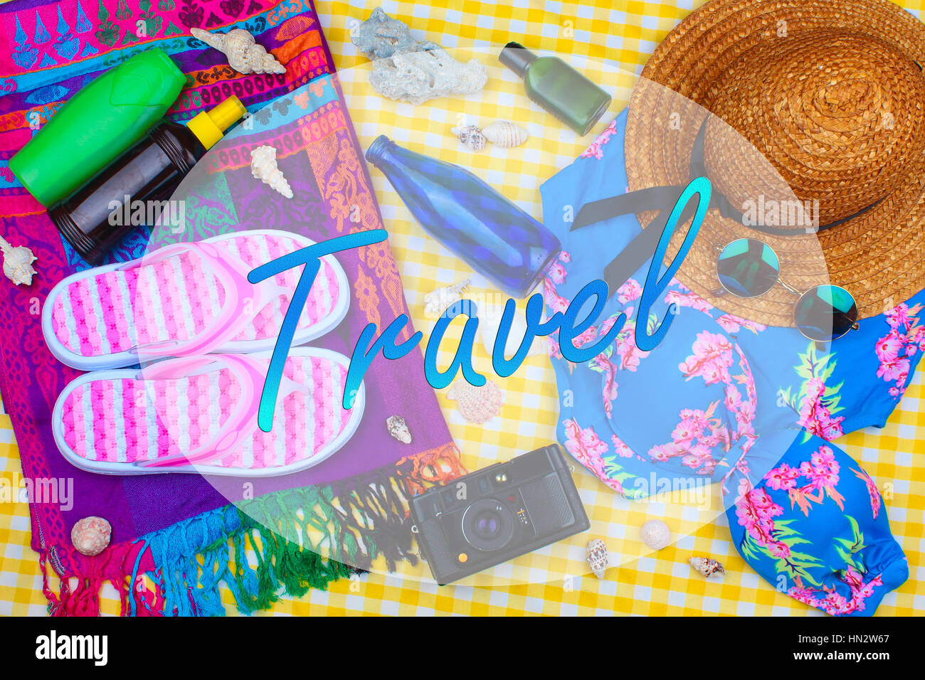 Beach Time Summer Travel Kit featuring sleepers, bikini, radio, sun ...