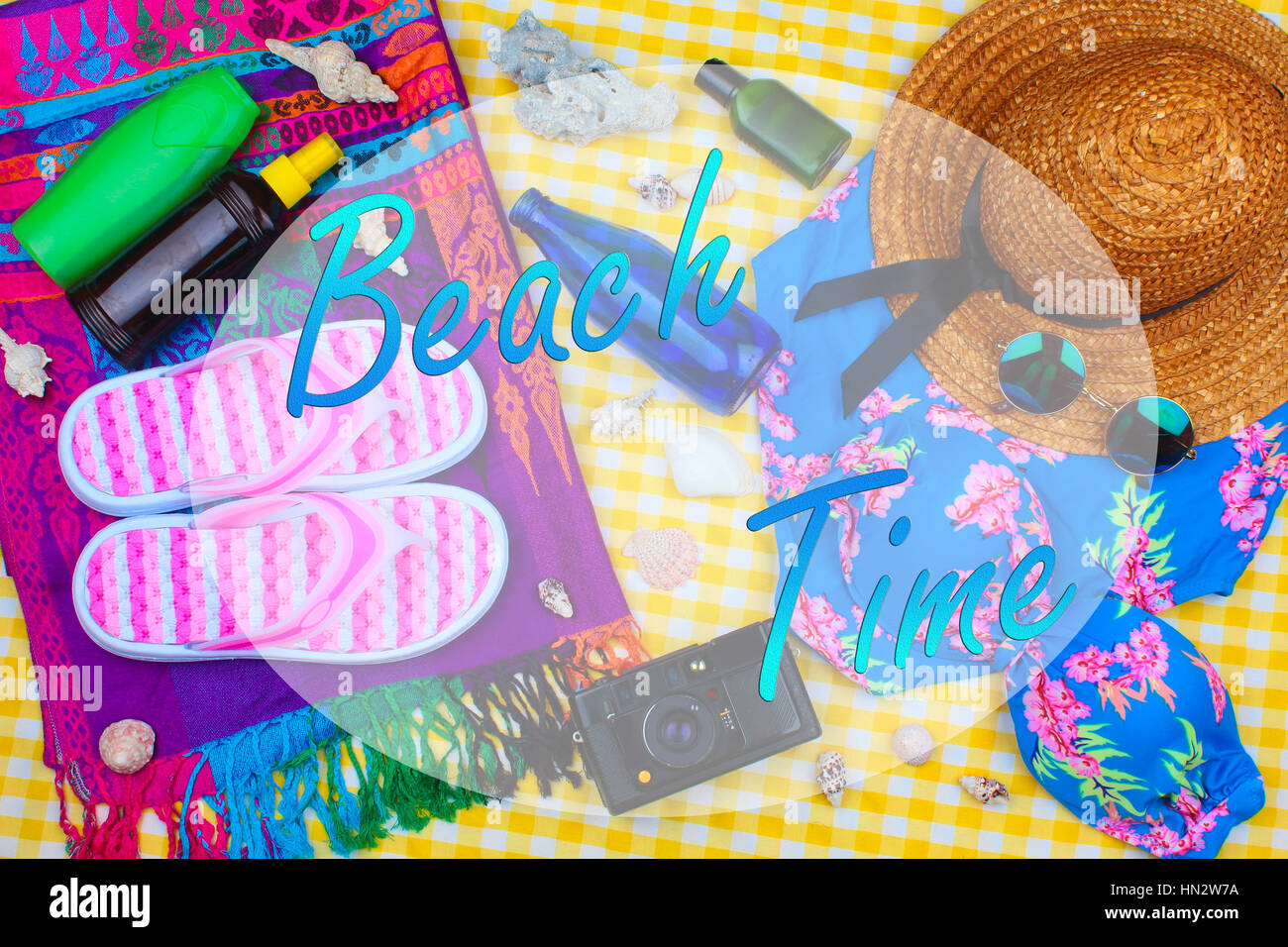 Beach Time Summer Travel Kit featuring sleepers, bikini, radio, sun ...