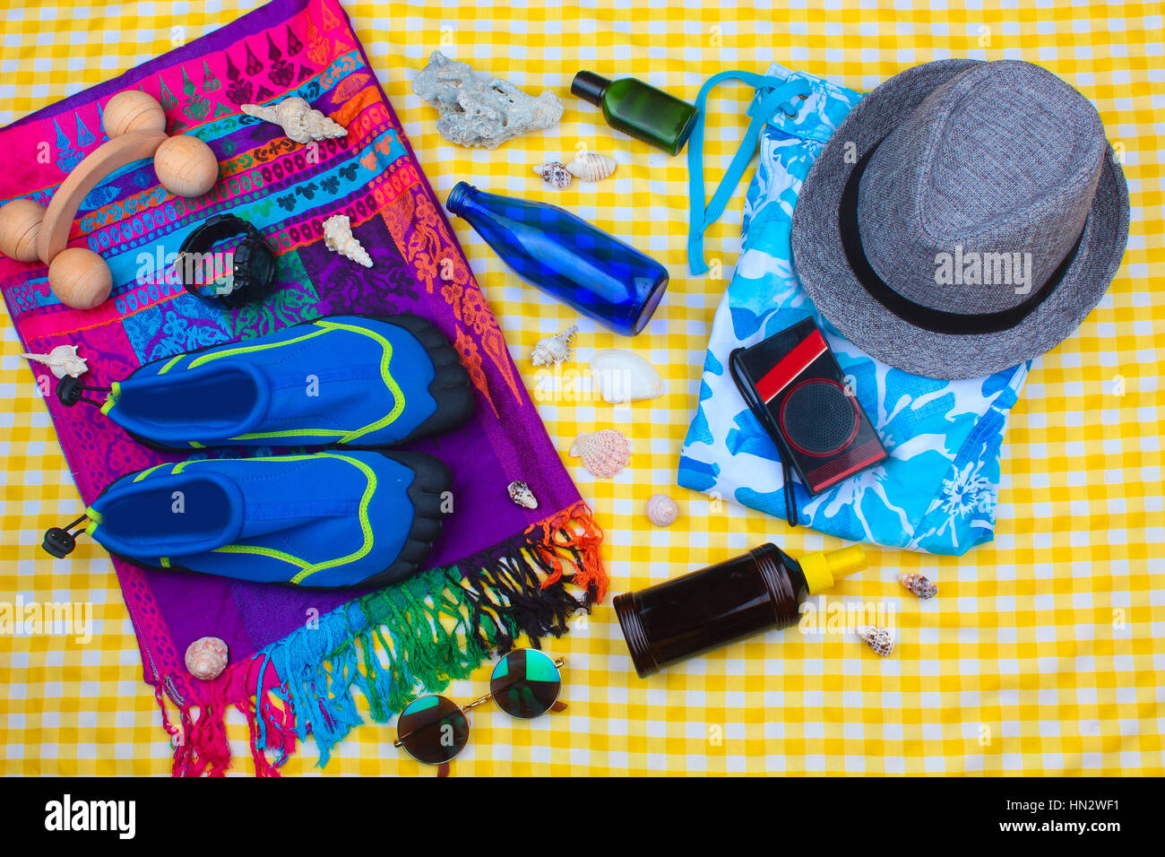 Beach Time Summer Travel Kit featuring sleepers, bikini, radio, sun ...