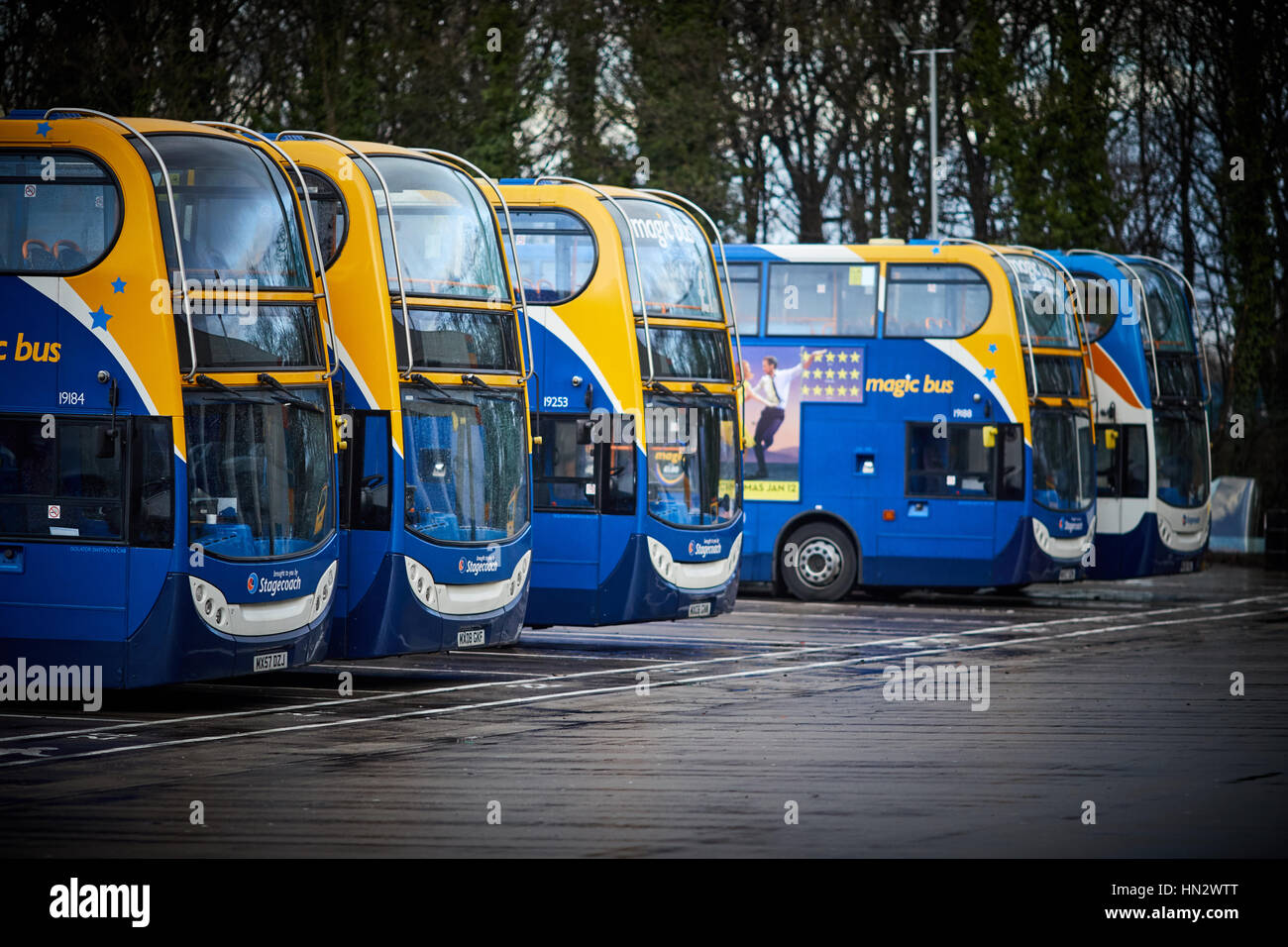 Magig Buses double decker bus parker waiting service at Stagecoach bus ...
