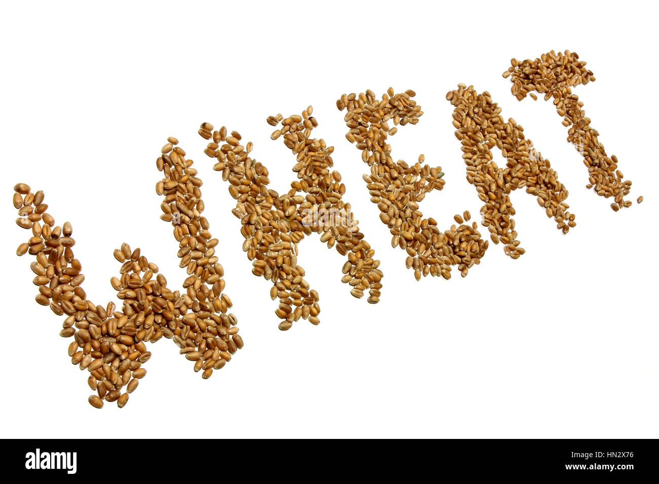 WHEAT written with wheat grains isolated on white background Stock ...