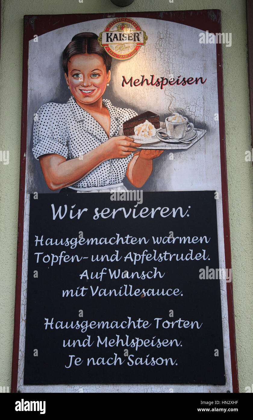 Traditional restaurant sign, Vienna, Austria, Europe Stock Photo - Alamy