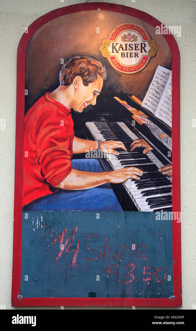 Traditional restaurant sign, Vienna, Austria, Europe Stock Photo - Alamy