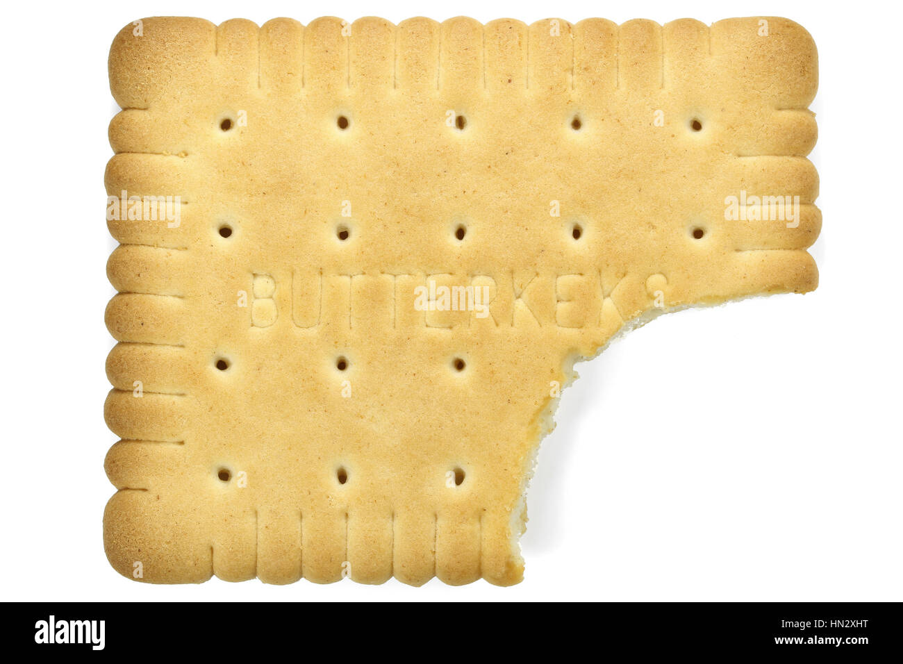 bitten German butter biscuit isolated on white background Stock Photo ...