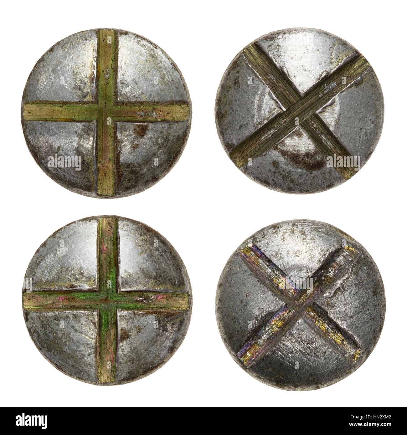 Screw heads isolated on white Stock Photo - Alamy