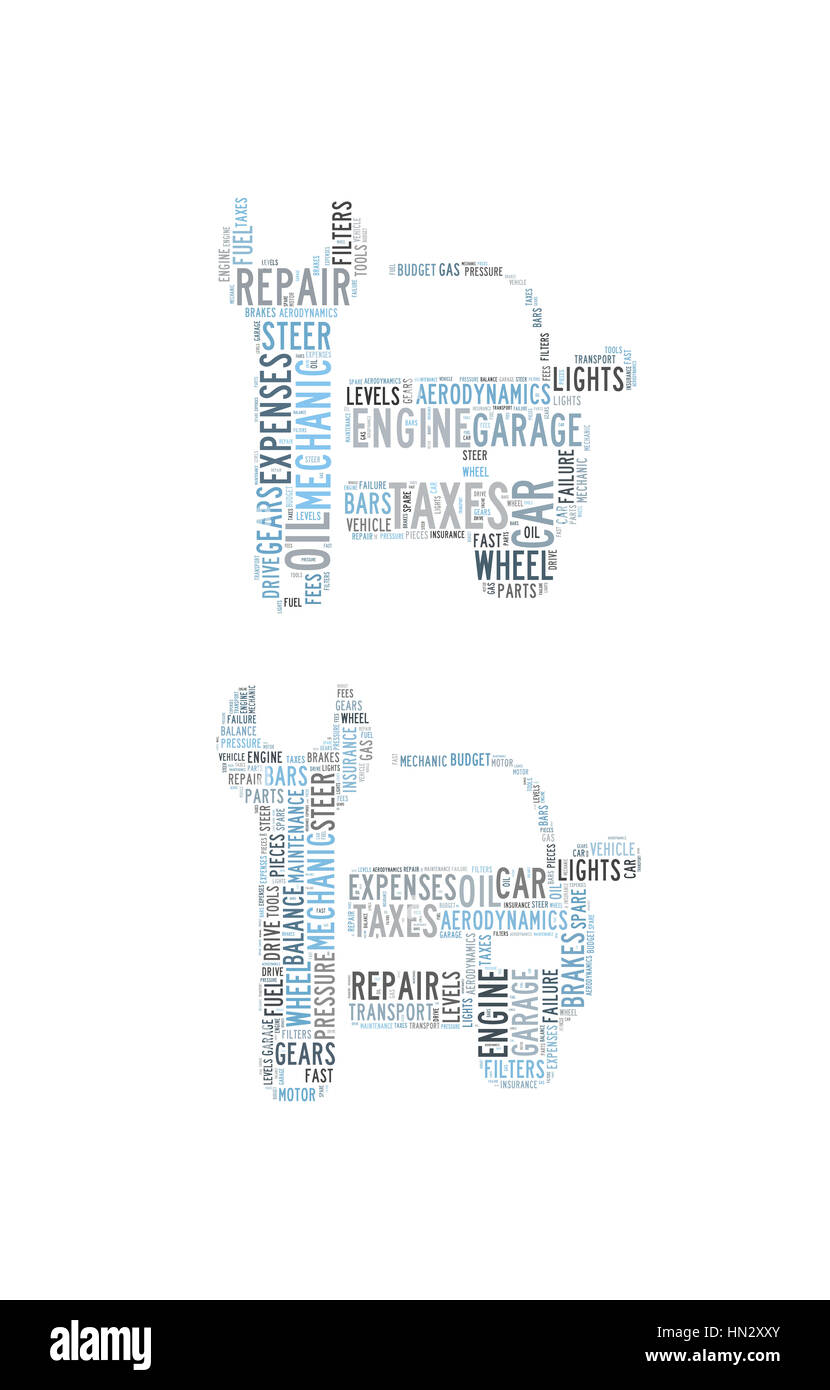 Word cloud featuring concepts referred to cars or repair Stock Photo ...