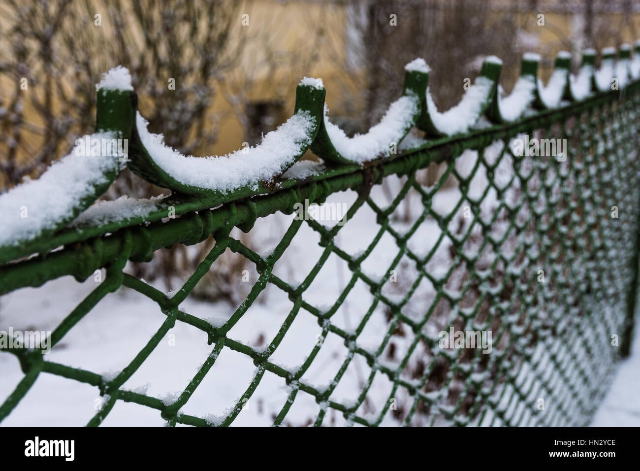 Winter snow fencing, building security, winter texture Stock Photo - Alamy