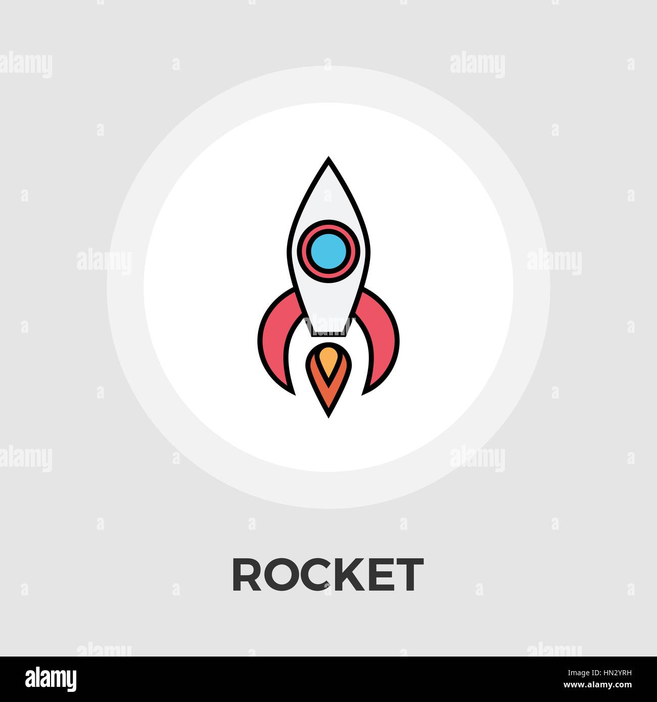 Rocket icon vector. Flat icon isolated on the white background ...