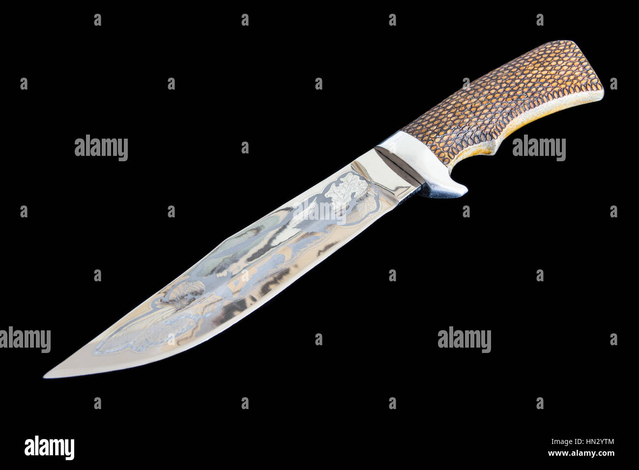 Photo of cold weapon on black background Stock Photo - Alamy