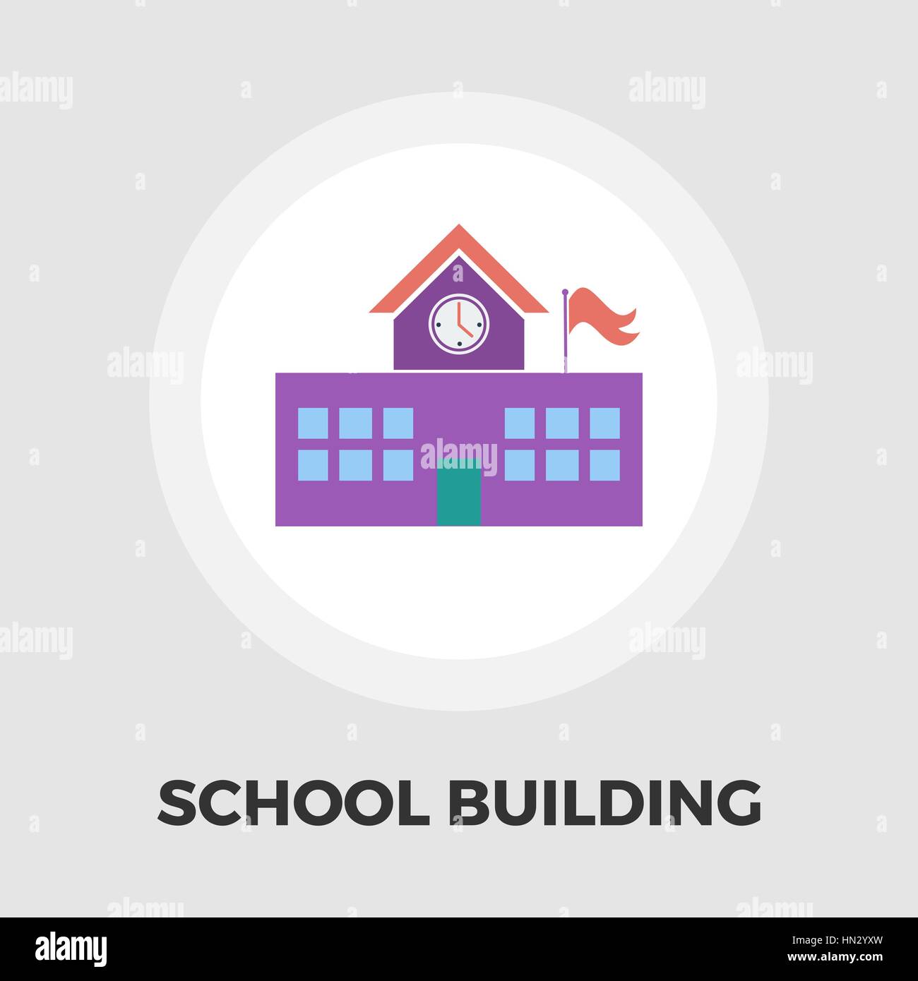 School building icon vector. Flat icon isolated on the white background ...