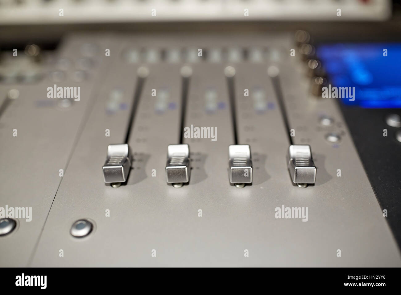 music mixing console at sound recording studio Stock Photo - Alamy