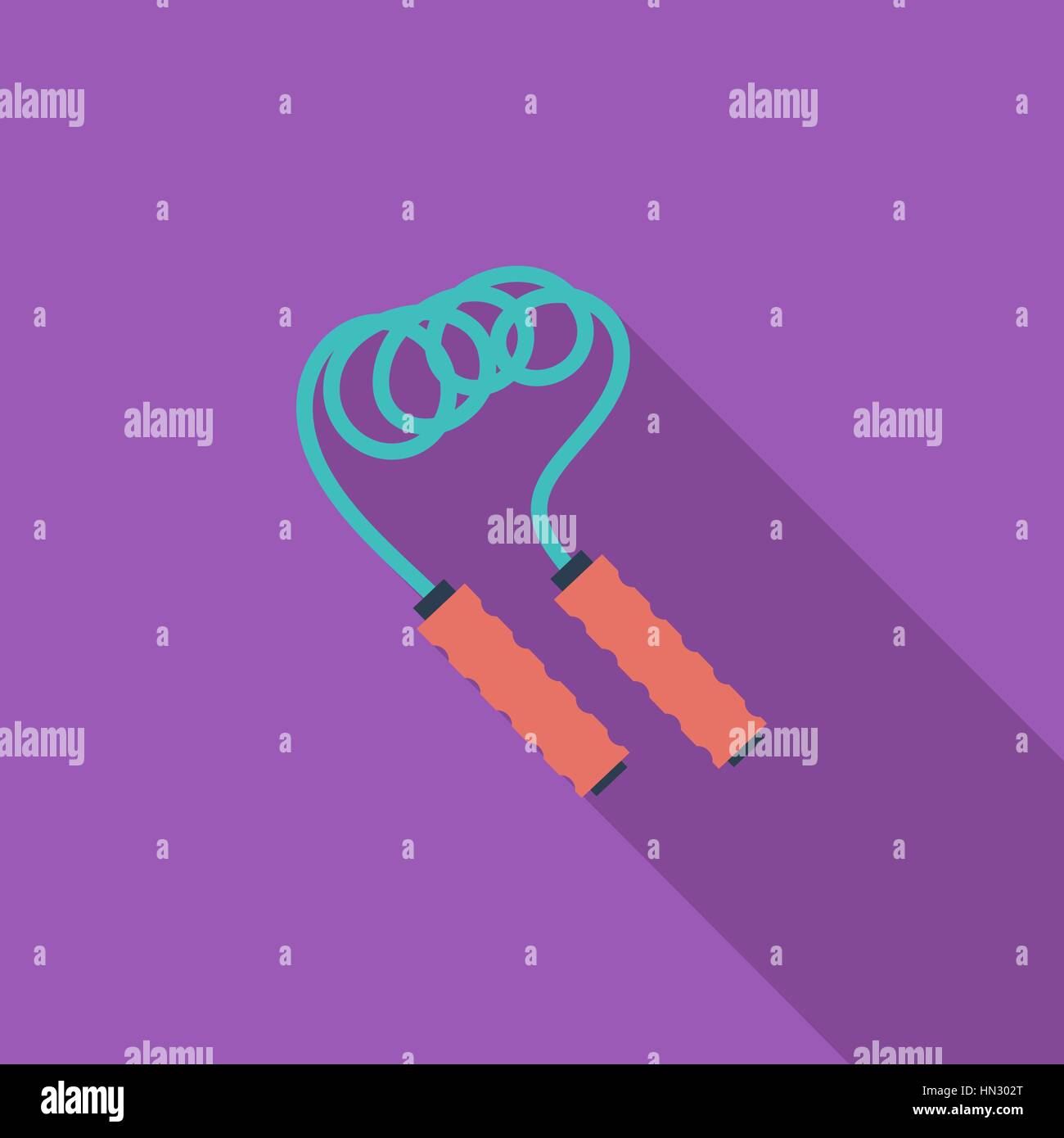 Skipping rope icon. Flat vector related icon with long shadow for web ...
