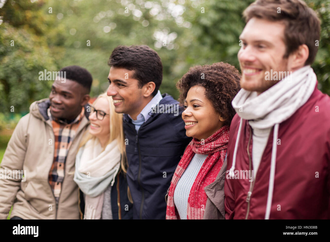 group of happy international friends outdoors Stock Photo - Alamy