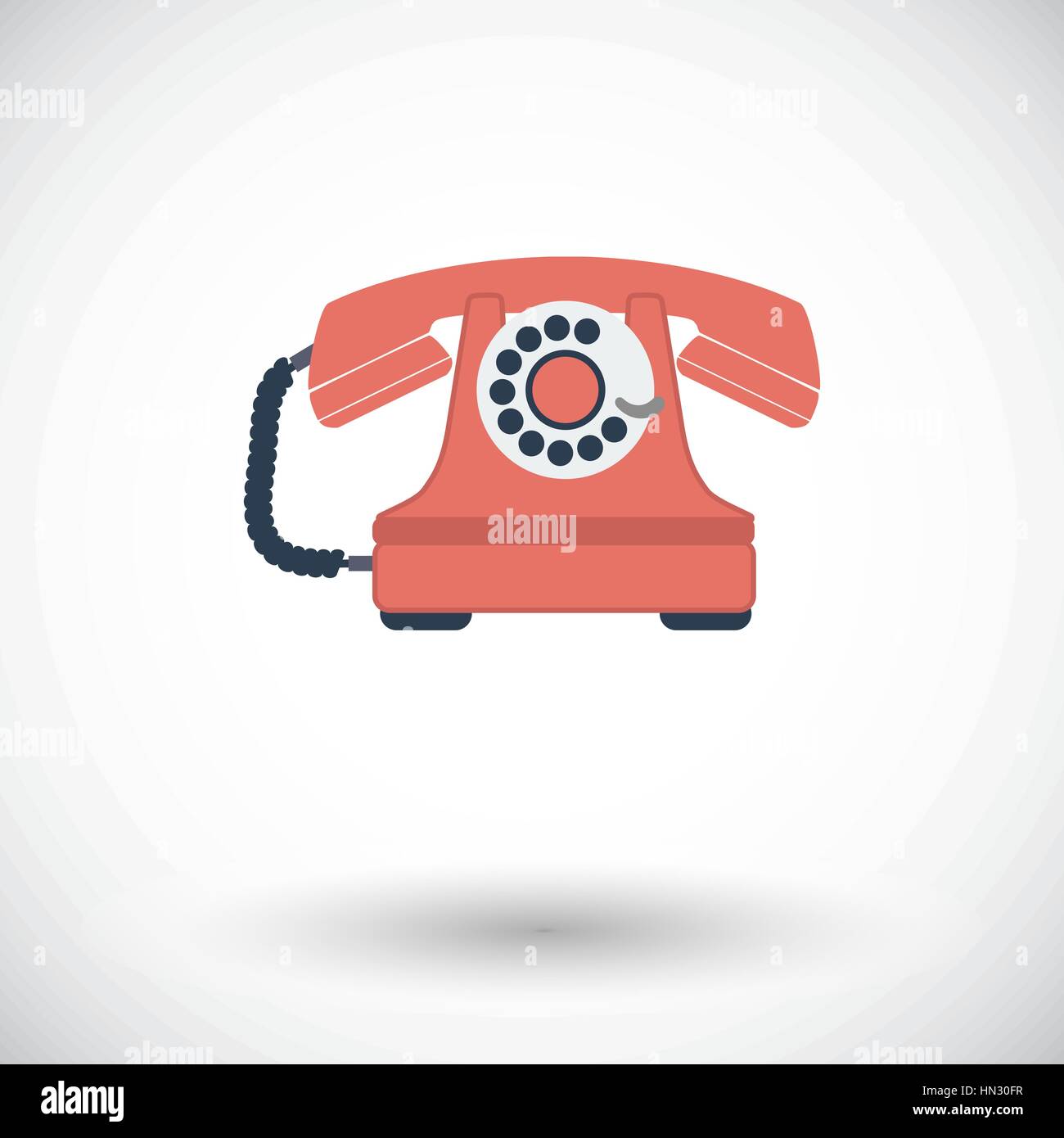 Vintage phone. Single flat icon on white background. Vector ...