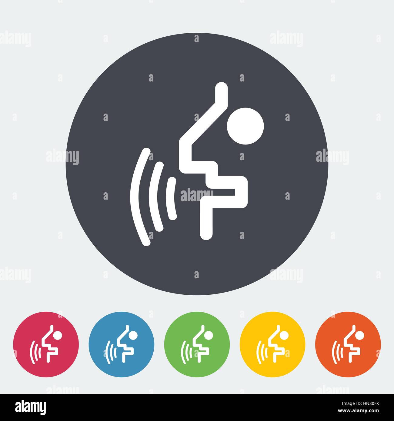 Voice recognition button. Single flat icon on the circle. Vector ...