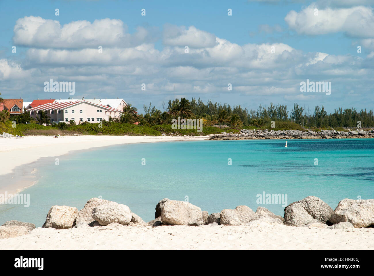 The empty Lucaya beach in Freeport town on Grand Bahama Island Stock ...