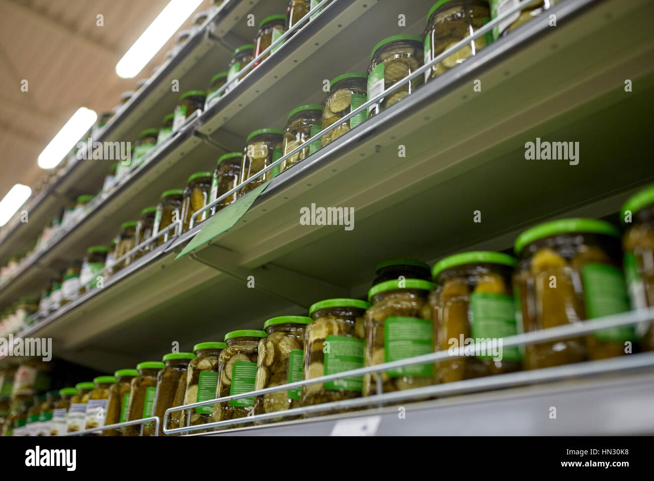 Jars pickles on grocery supermarket hi-res stock photography and images ...