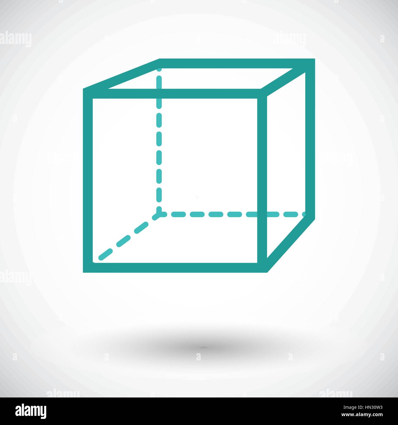 Geometric cube. Single flat icon on white background. Vector ...