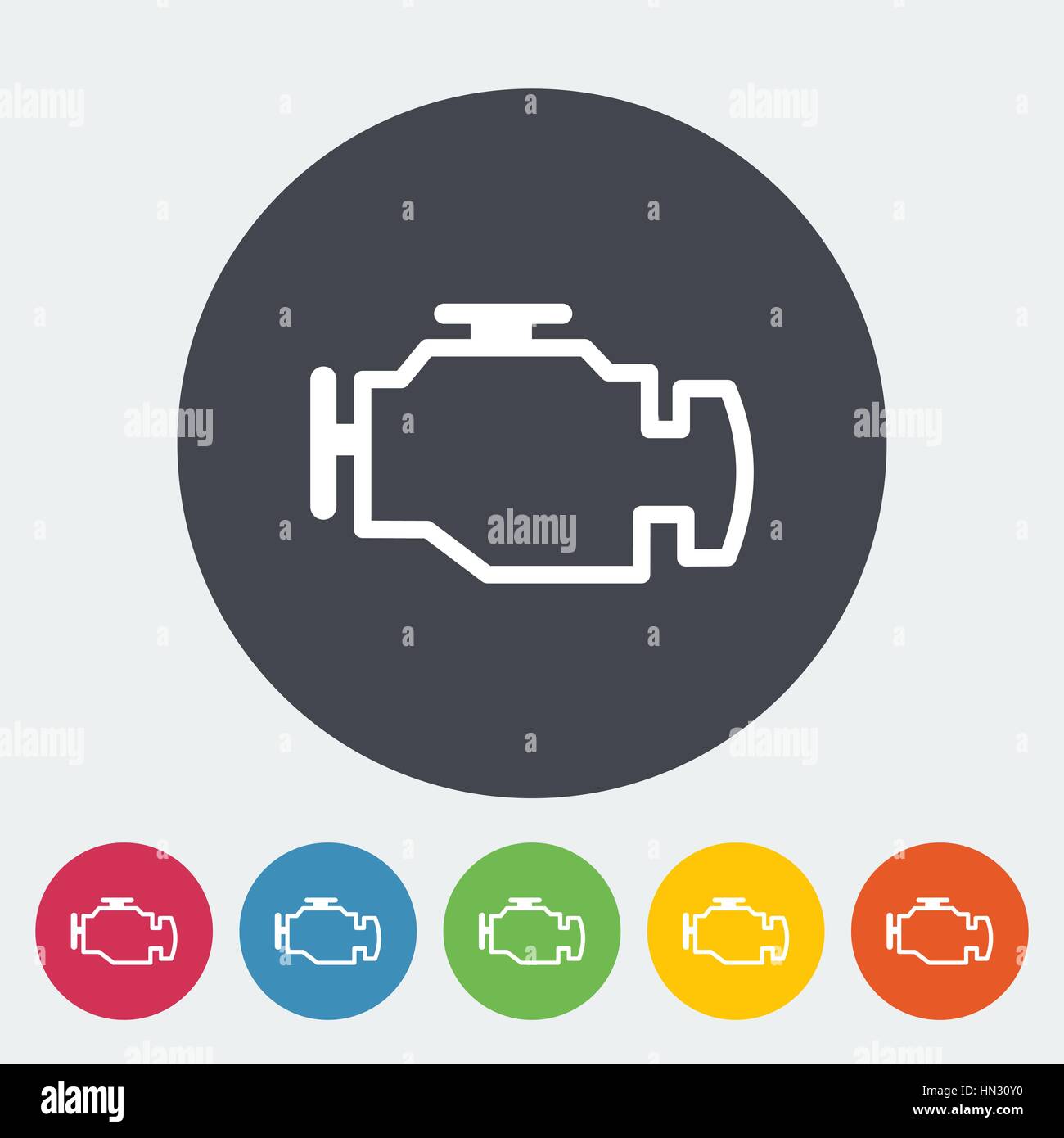 Engine. Single flat icon on the circle. Vector illustration Stock ...