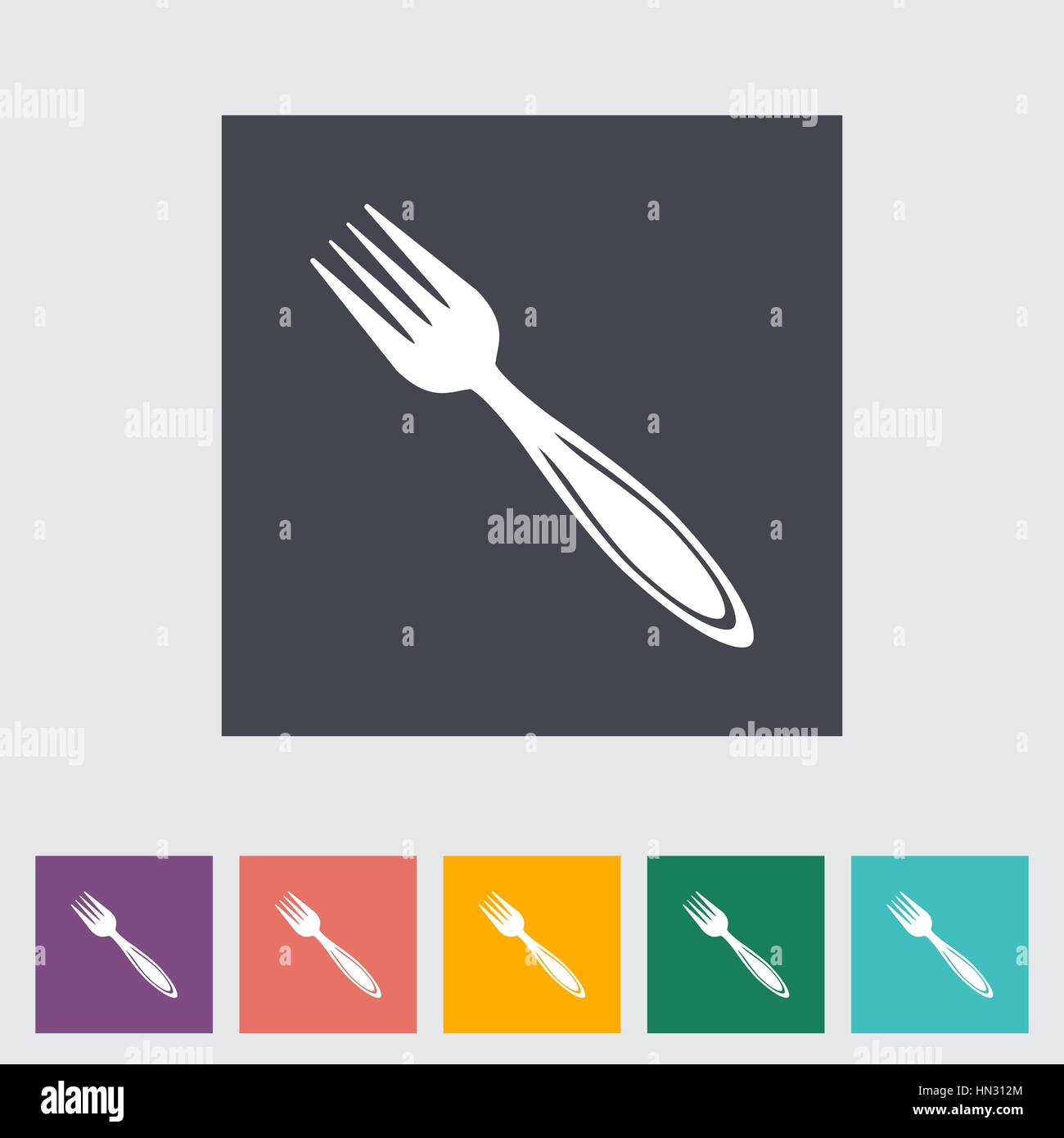 Fork. Single flat icon. Vector illustration Stock Vector Image & Art ...